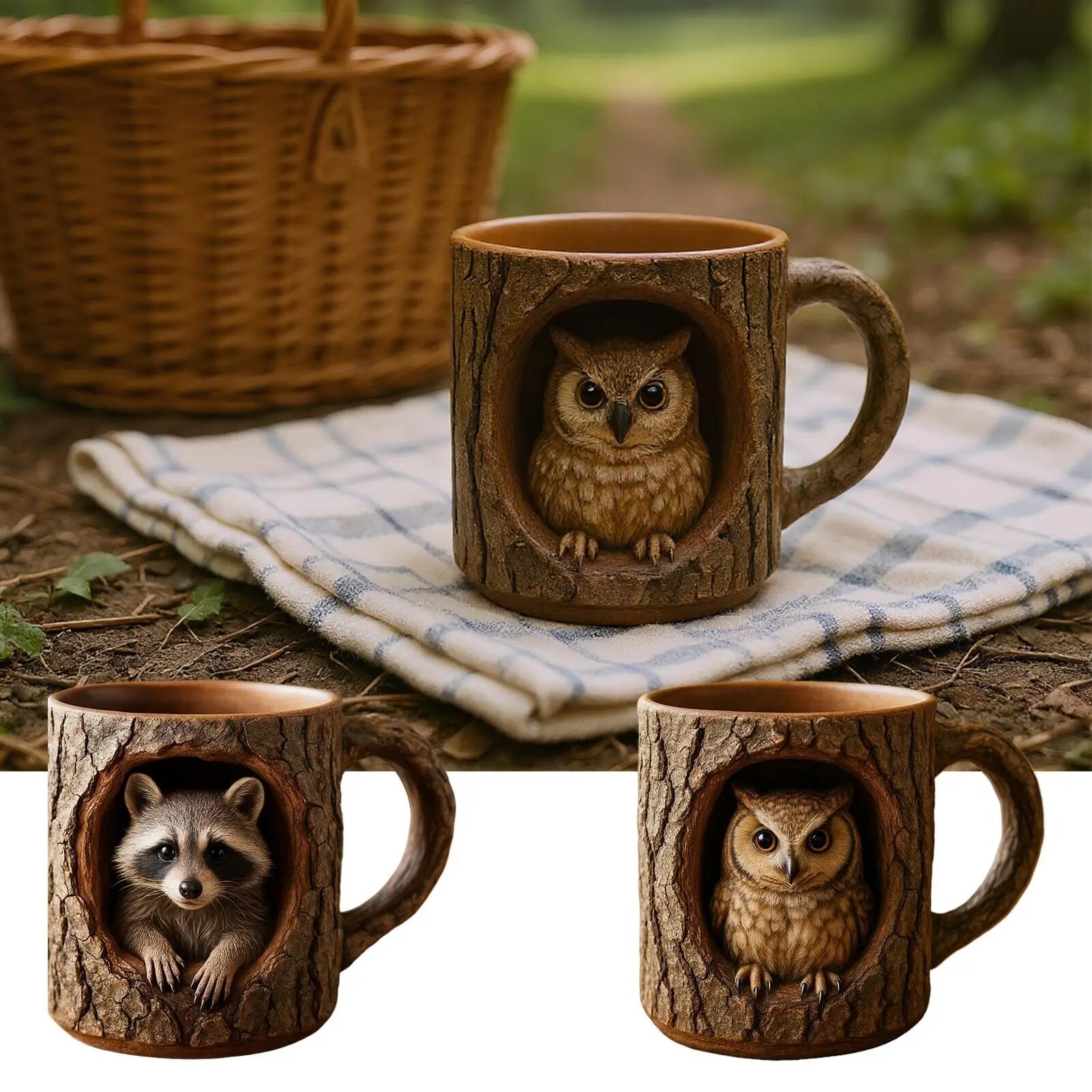 Смоляная кружка с енотом Raccoon