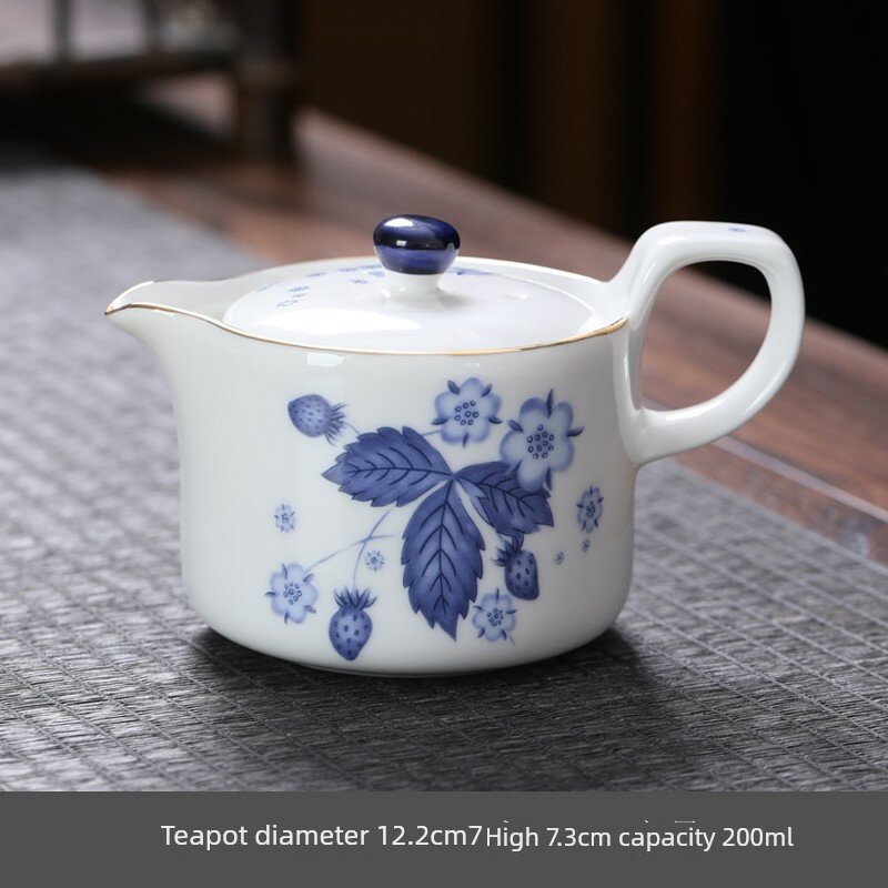 Сине-белый керамический чайник для домашнего использования, термостойкий кувшин для холодной воды с фильтром, чайник
