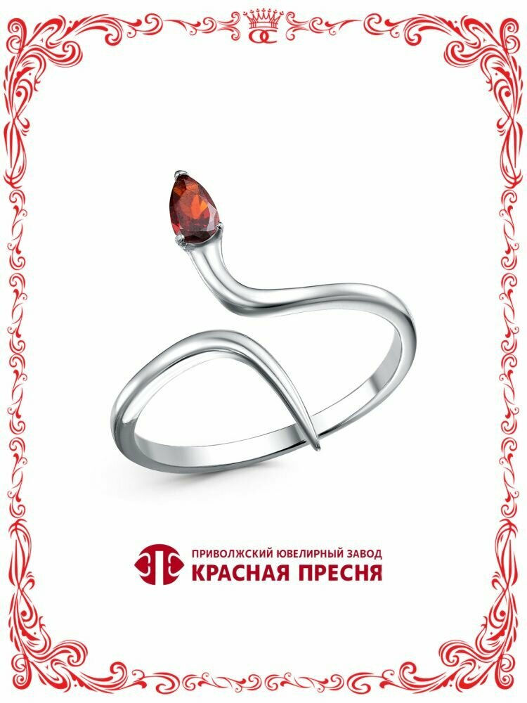 Кольцо, серебро, 925 проба, родирование, фианит