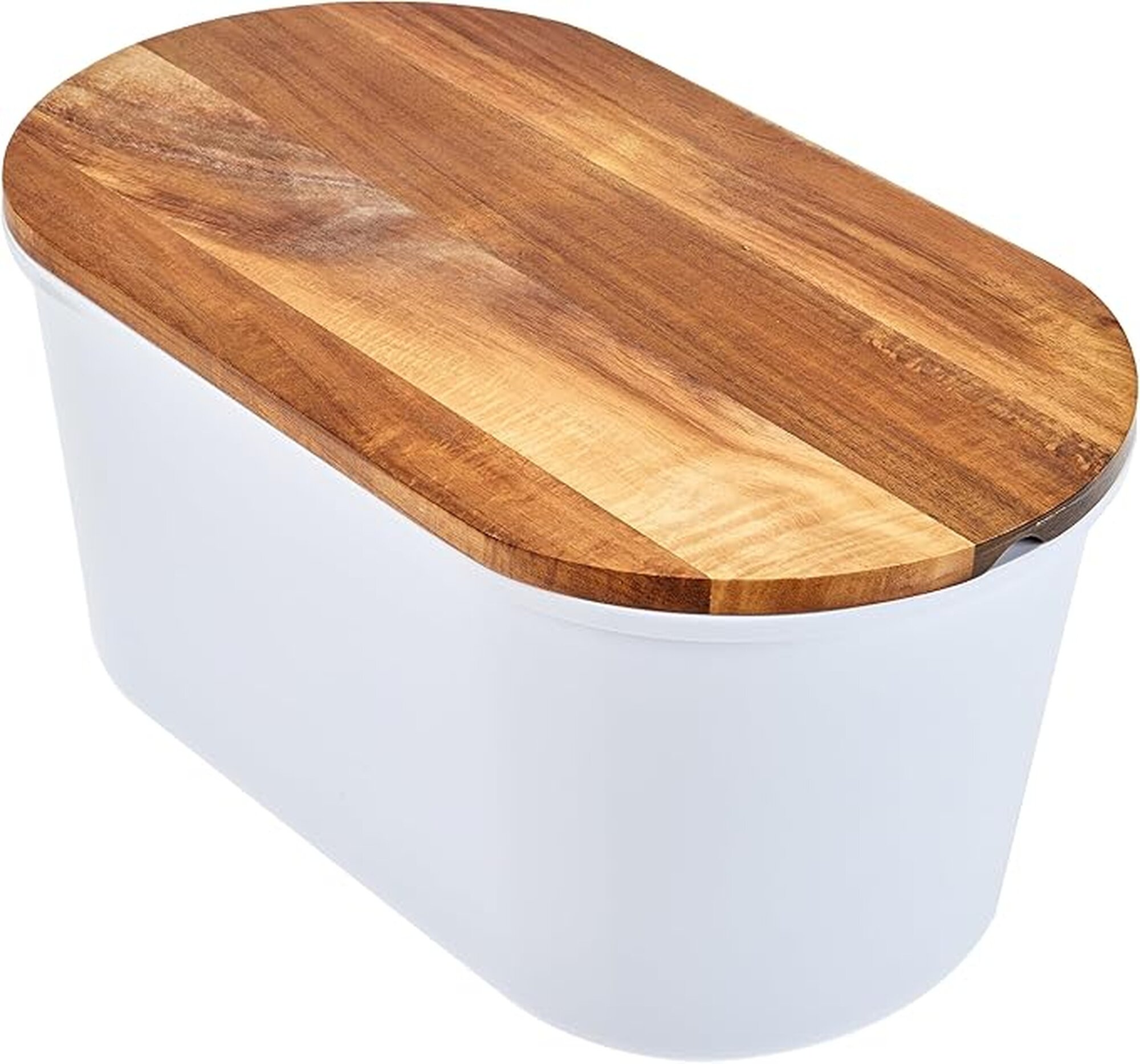 Хлебница с крышкой для 1 кг хлеба ECHTWERK 37 см x 22 см x 17 см. цвет белый EW-BK-0155