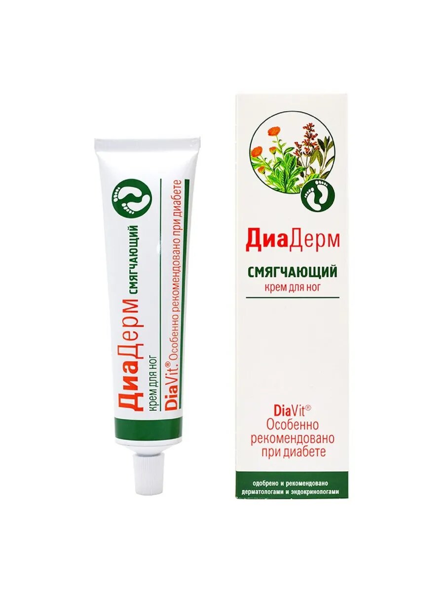 ДиаДерм Смягчающий крем для ног, крем для ног, 75 мл, 1шт.