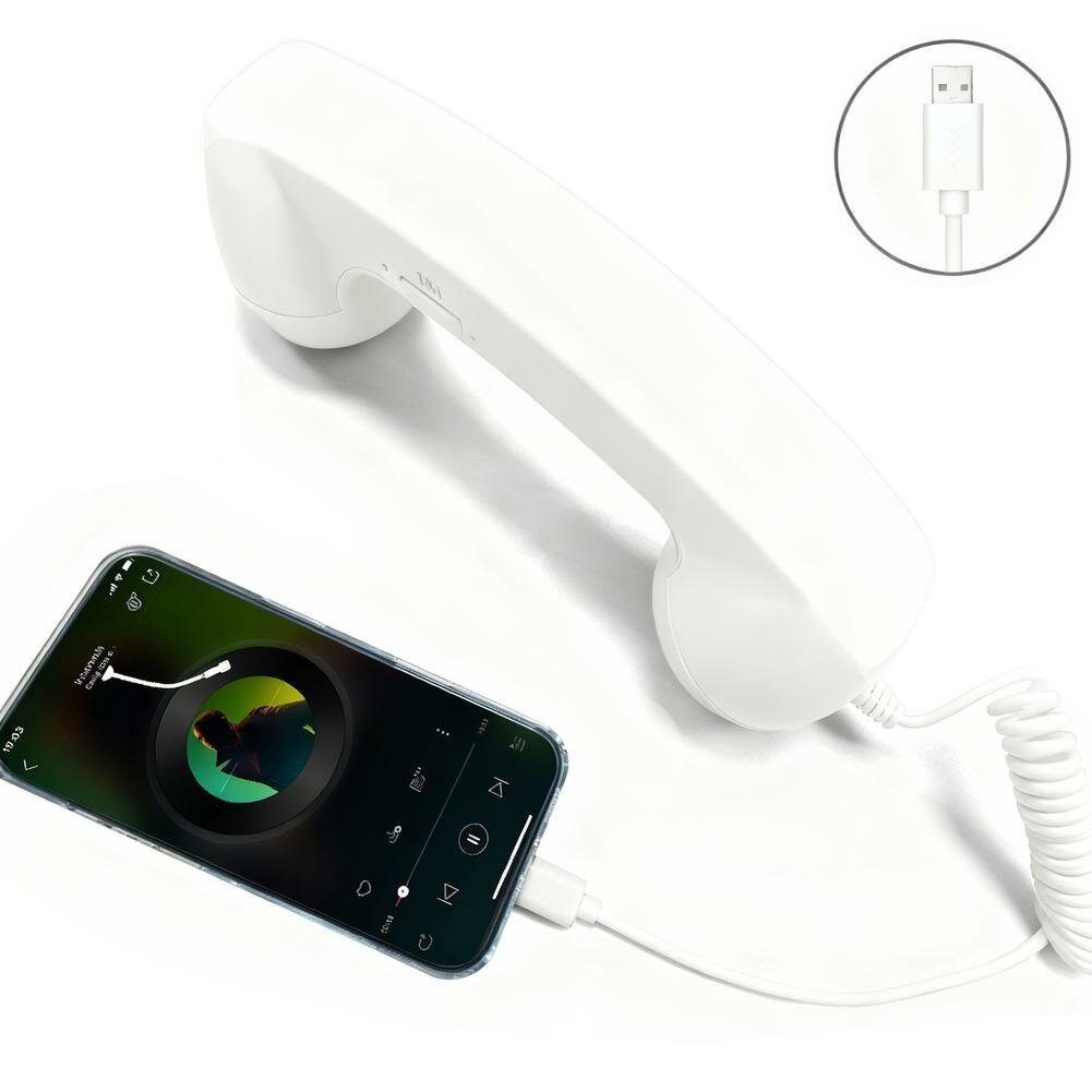 Ретро-телефонная трубка для iPhone и Android, приёмник с микрофоном и динамиком