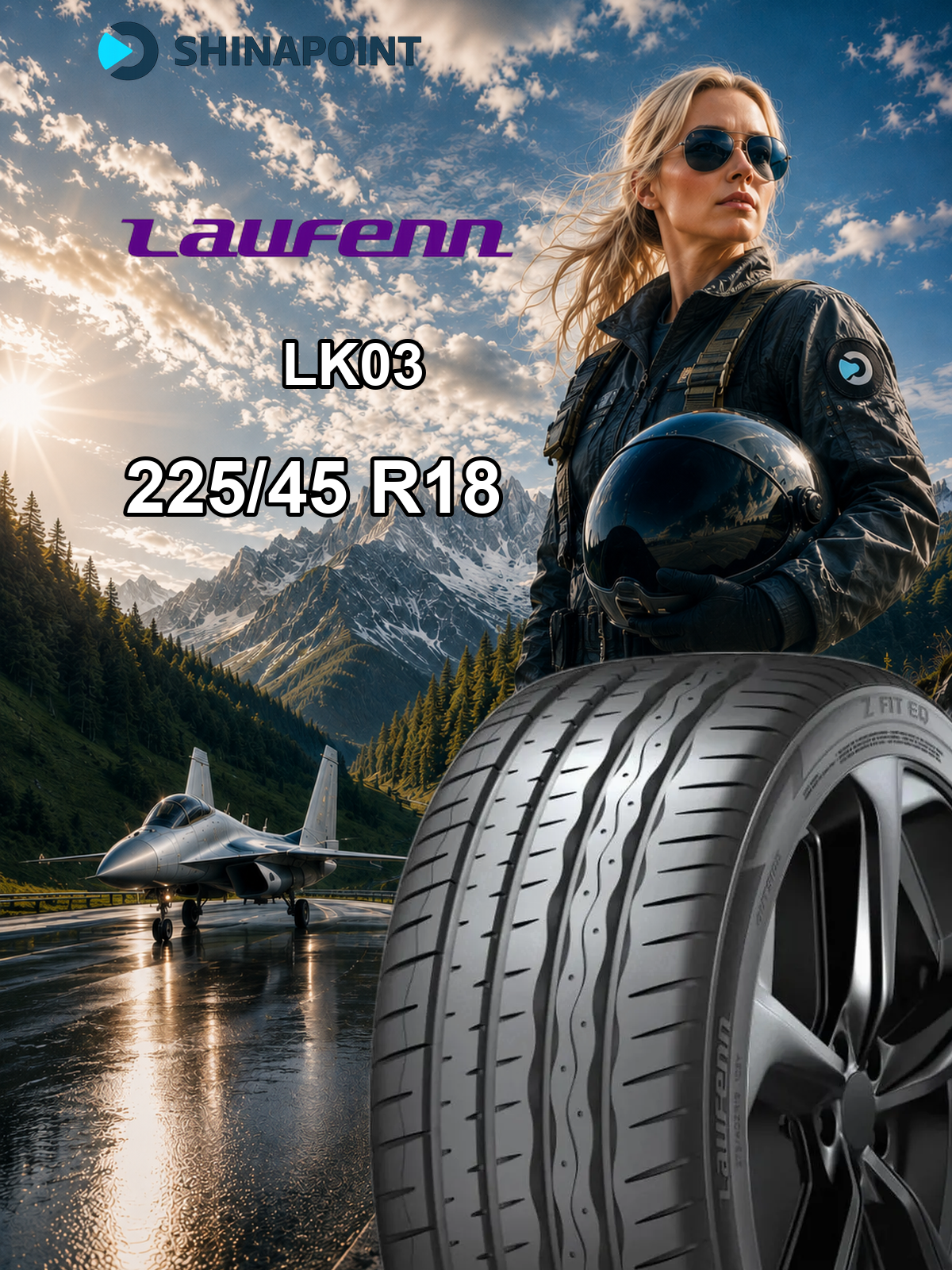 Шины летние R18 225 45 95 Y автомобильная летняя резина лето Laufenn модель LK03
