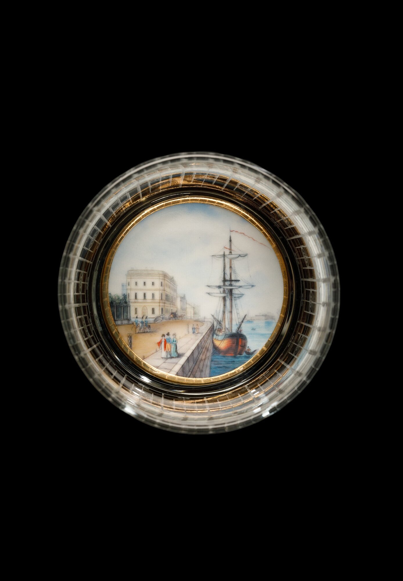 Стакан с фарфоровыми вставками/Санкт-Петербург Летний сад/бессвинцовый хрусталь/Лада Быстрицкая