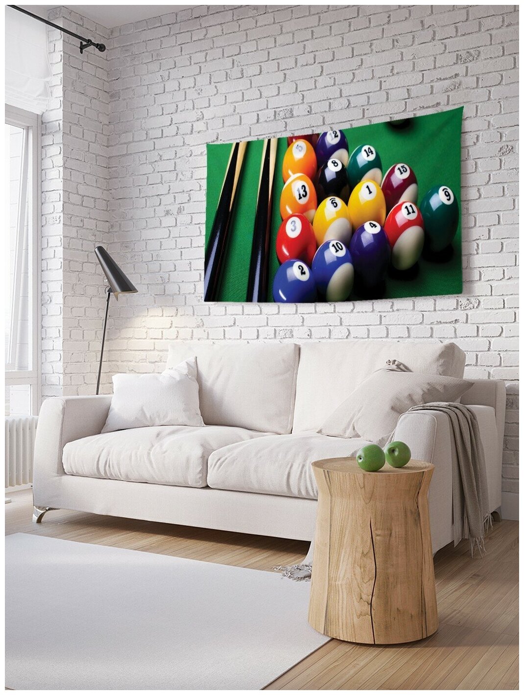 Горизонтальное фотопанно JoyArty на стену "Бильярдный набор", 150x200 см