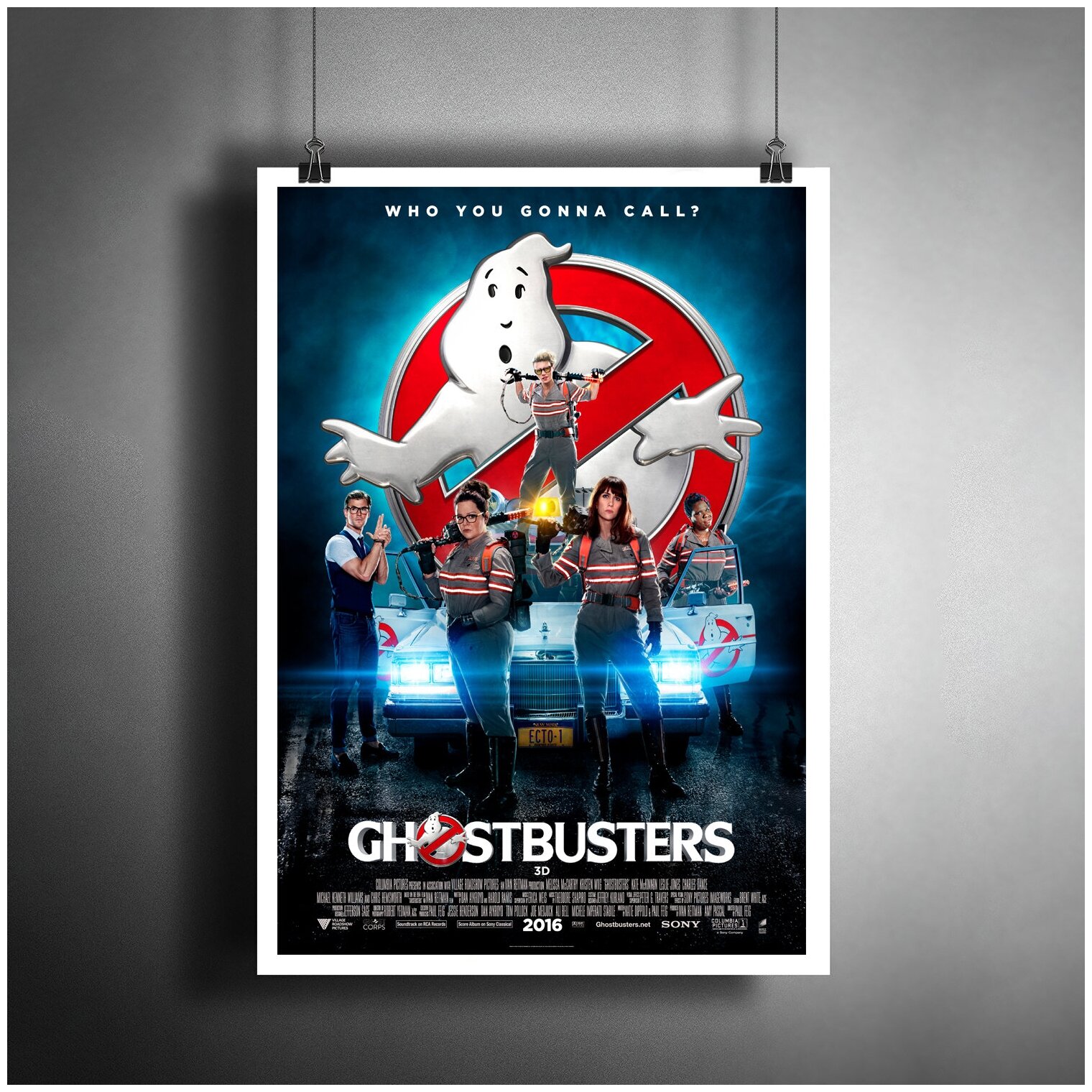 Постер плакат для интерьера "Фильм: Охотники за привидениями. Ghostbusters"/ Декор дома, офиса, комнаты A3 (297 x 420 мм)