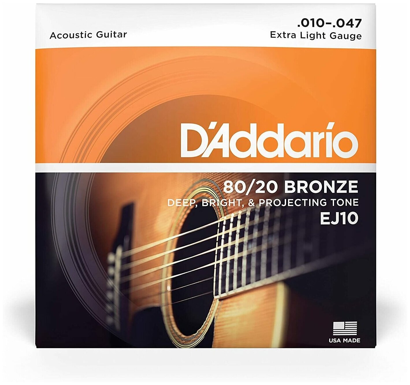 Струны для акустической гитары D'Addario EJ10 10-47
