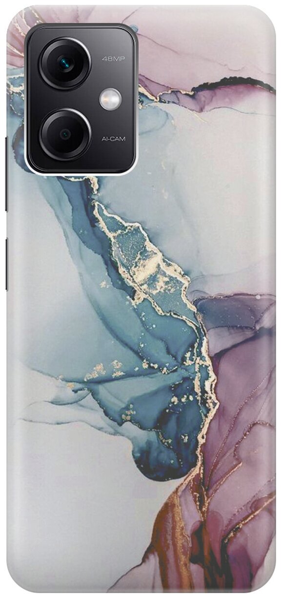Силиконовый чехол Сине-розовый мрамор на Xiaomi Redmi Note 12 / Сяоми Редми Ноут 12