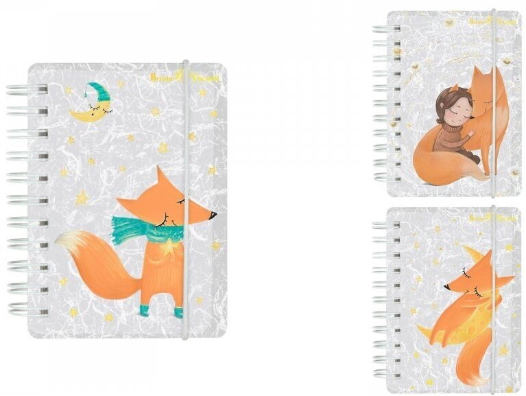 Блокнот BrunoVisconti, А7 (80 х 105 мм), "CUTE JOURNAL " серый 80л, Арт. 3-573/03, 3шт.