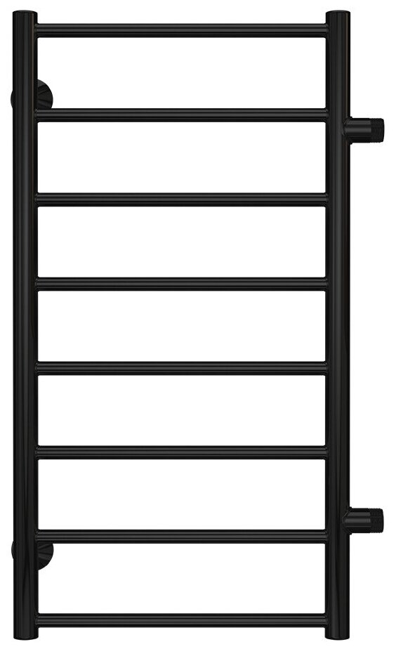 Полотенцесушитель водяной Terminus Аврора П8 800х400 мм лесенка с боковым подключением 500 мм черный муар