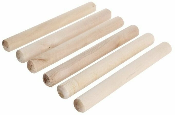 Палочка эстафетная деревянная, длина 30 см, диаметр 30-32 мм, набор 6 шт.