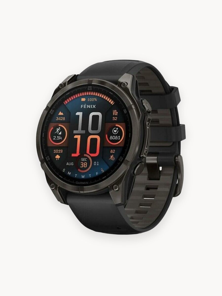 Часы Garmin Fenix 8, 47mm, Amoled Sapphire Titanium Carbon Gray (010-02904-21)