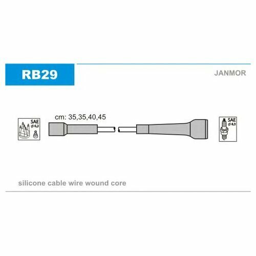 Комплект проводов зажигания Janmor RB29 для Renault Espace III, Laguna I, Megane I