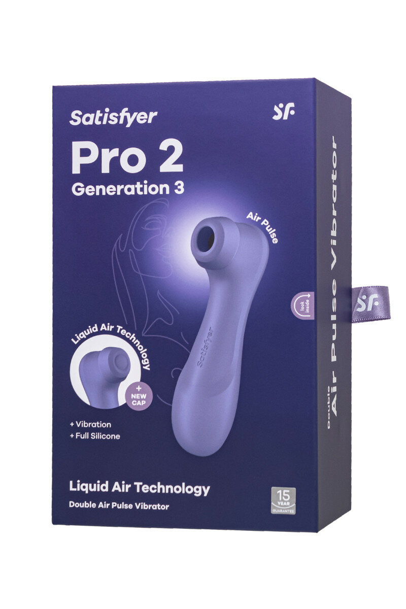 Вакуумный стимулятор клитора с вибрацией Satisfyer Pro 2 Generation 3, фиолетовый