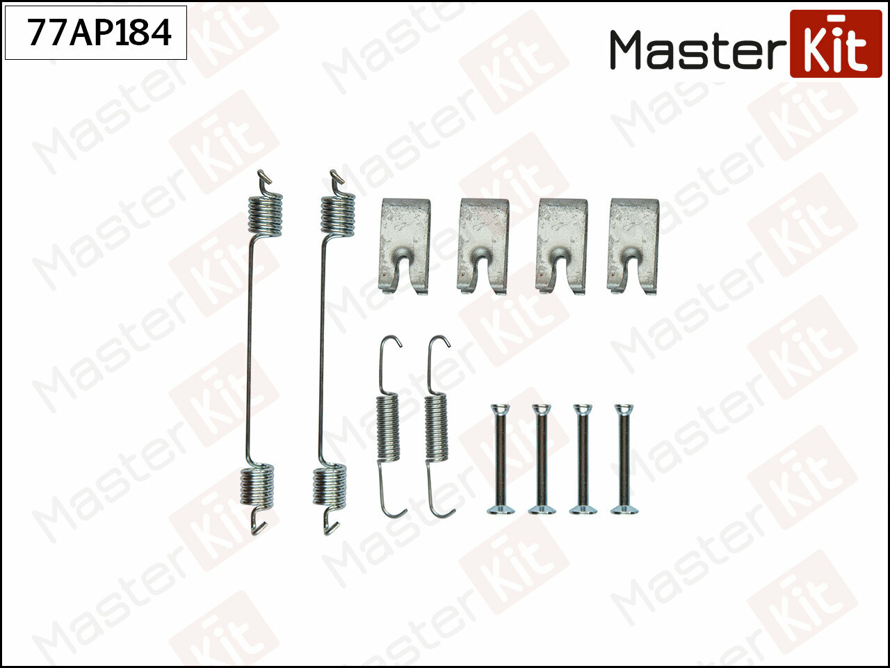 Комплект установочный барабанных колодок LADA VESTA 2015 - Nissan NOTE E11 NE11 2005 - MASTERKIT 77AP184