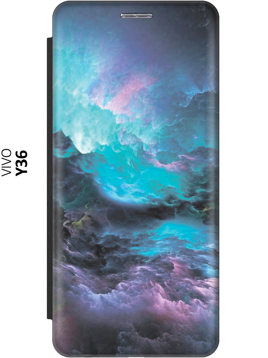 Чехол-книжка Внутри шторма на Vivo Y36 / Виво У36 черный