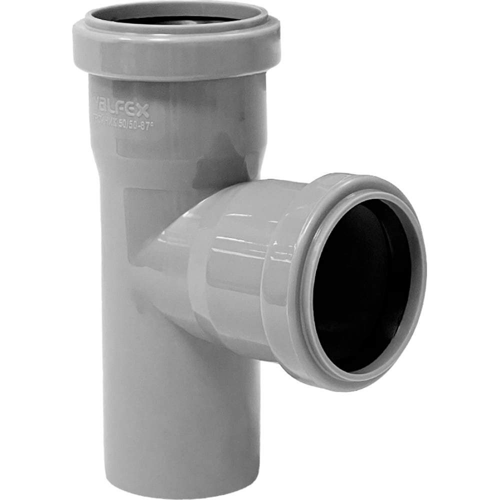 Тройник VALFEX 87.5 градусов, 50-50, внутренняя канализация 24050050