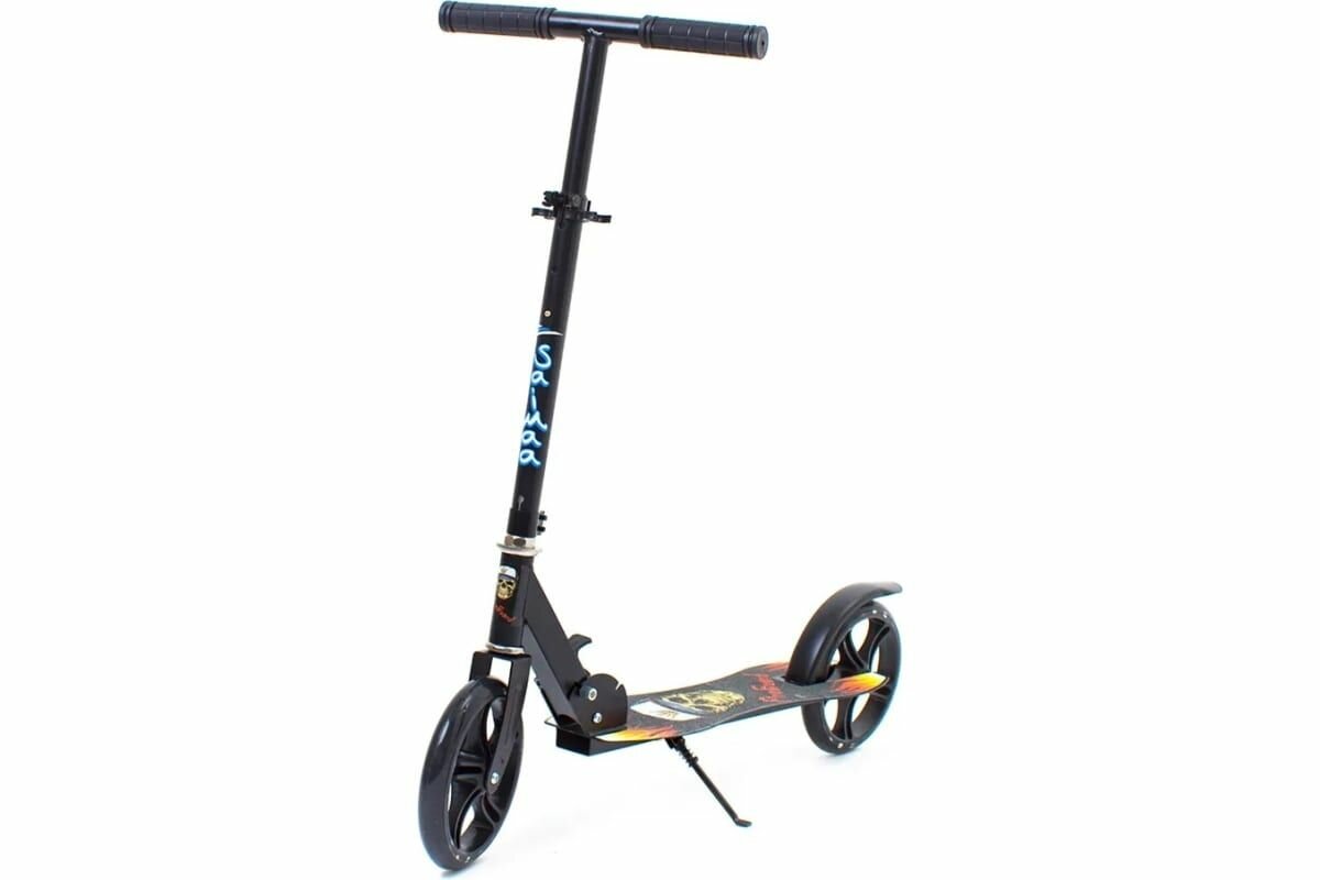 Самокат двухколесный, Saimaa, складной, тормоз-крыло, алюминий, черный