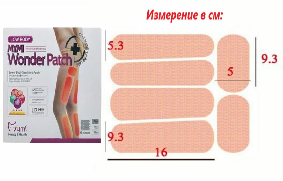 Пластыри для похудения. Жиросжигатель на бедрах животе/руках/ногах/бедрах. Антицеллюлитные патчи тонизирующие кожу для подтяжки и коррекции фигуры. Набор 6шт. IkoloL