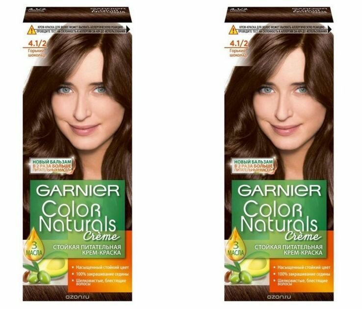 Garnier Колор Нэчралс №4 1/2 Горький Шоколад,2 шт