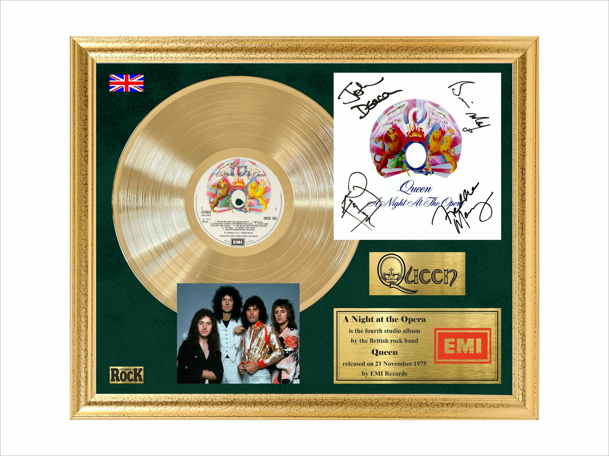Queen a night at the opera золотой винил в раме