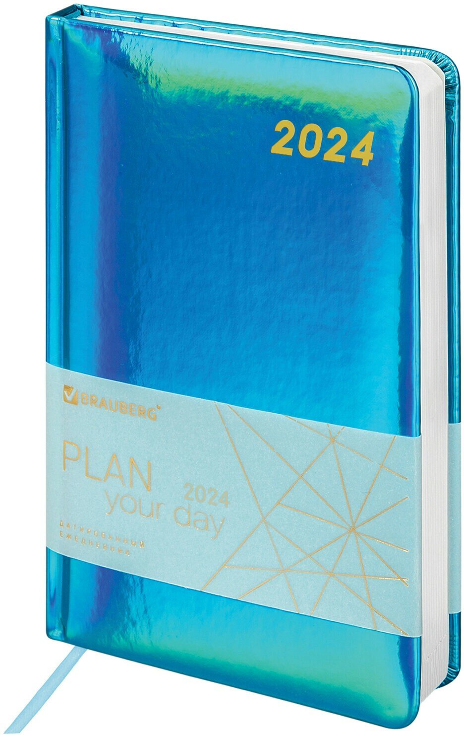Ежедневник датированный на 2024 год Holiday, А5, 168 листов, бирюза