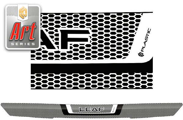 Дефлектор капота Nissan Leaf 2017-н. в. Серия "Art" белая САпластик
