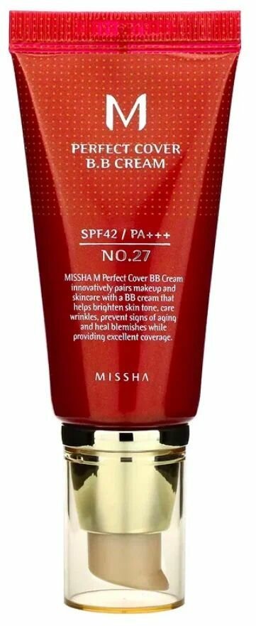 Missha BB крем Perfect Cover, SPF 42, 50 мл, оттенок: 27 honey beige