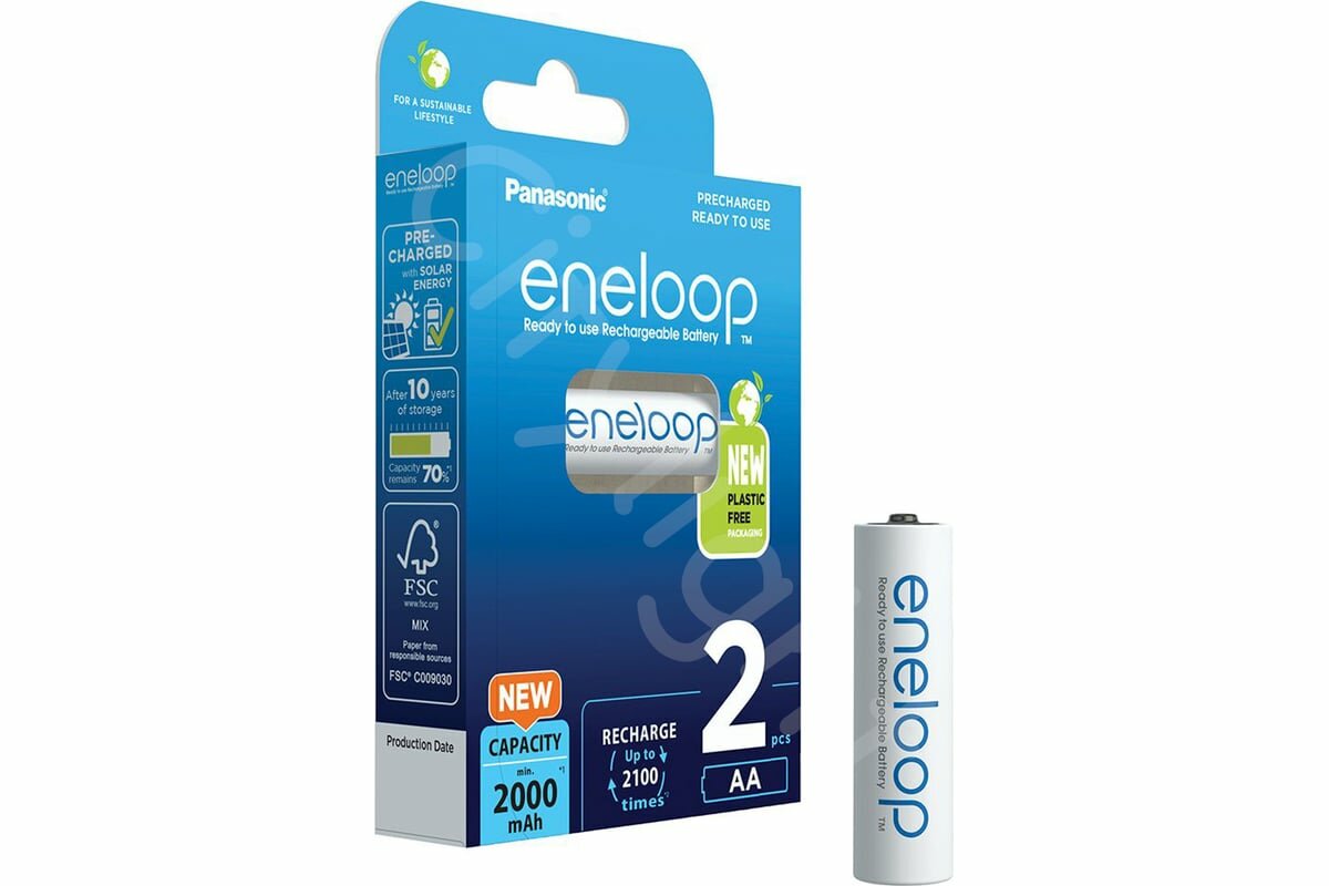 Panasonic eneloop BK-3MCDE/2BE AA 2000mAh Ni-MH аккумуляторы R6 BL2 набор комплектующих