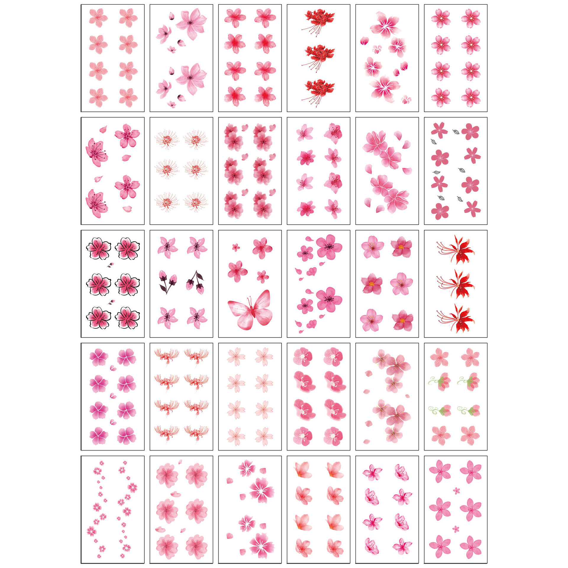 Временные татуировки-наклейки для детей с изображением традиционной китайской одежды и цветочных мотивов.