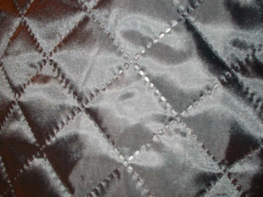 Термостеганное полотно (на синтепоне). Полиэстер. Ширина 140 см. Цвет черный.