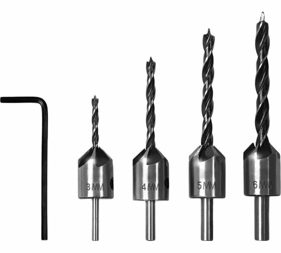 Набор зенковок по дереву 4 шт, сверла 3, 4, 5, 6 мм Gigant Zenk-4