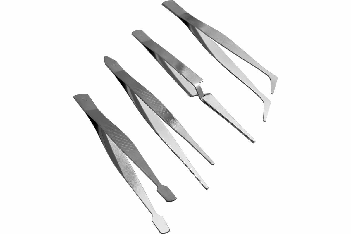 Набор нержавеющих пинцетов vertextools 4 предмета 0032-4