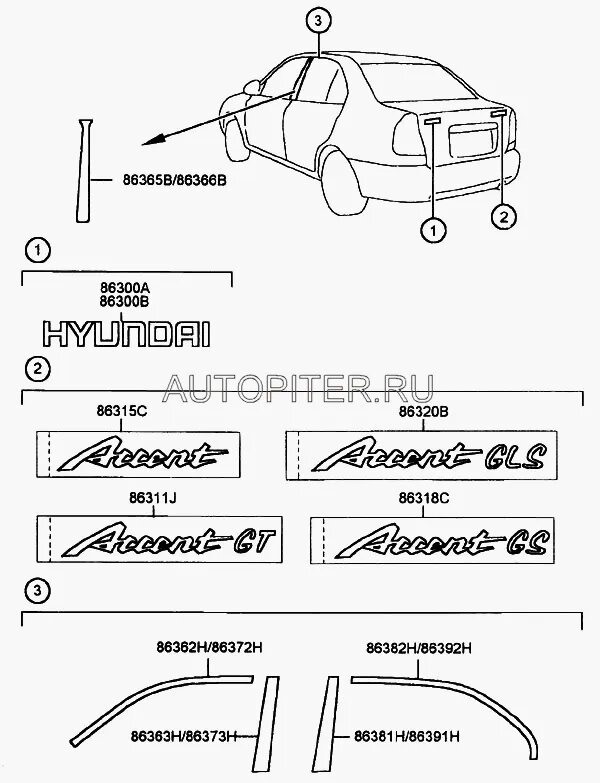 Стойки центральной левой (HYUNDAI) HYUNDAI-KIA 8636525000