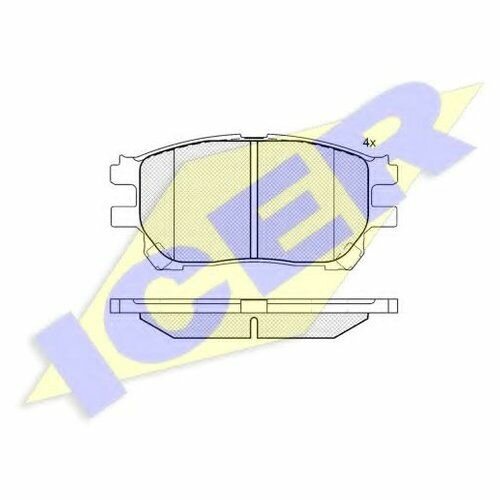 Комплект передних тормозных колодок Icer 181671 для Toyota Previa (2000-2006)