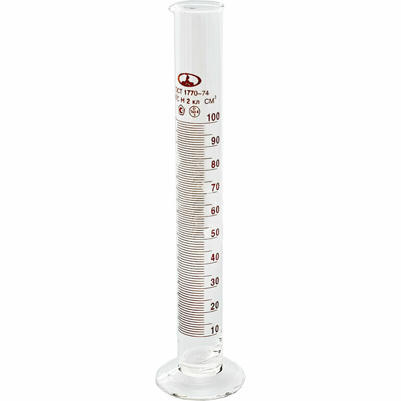 Цилиндр 1-100-2 с нос. и стекл. осн, 6 шт/уп, 10004302, 1976510