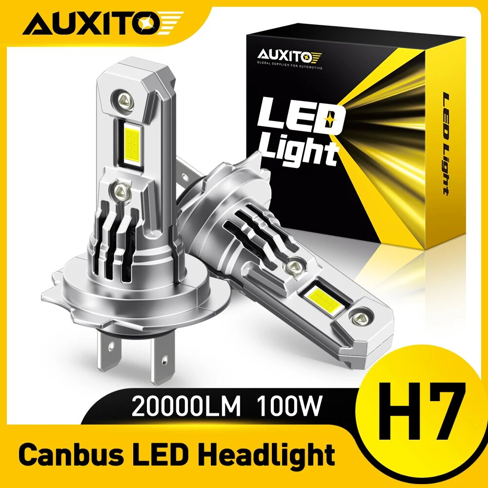 AUXITO 2 шт. H7 Turbo светодиодные лампы налобные лампы 20000LM 100W высокой мощности H7 светодиодные фары CSP чипы 1:1 мини-размер дизайн автомобильные фары 12V