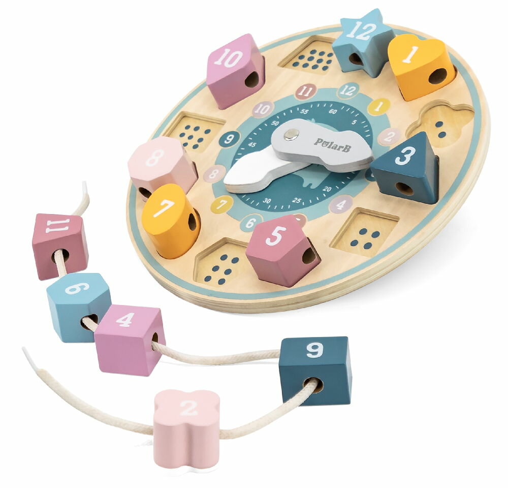 Игра "Часы-пазл" со шнуровкой в коробке, 1 штука