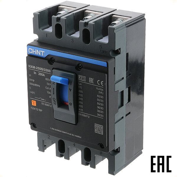 Автоматический выключатель 200А 35кА при 400В CHINT 131367 NXM-250S/3P