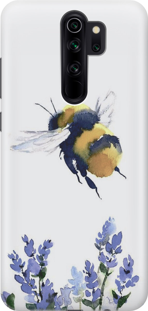 Силиконовый чехол Акварельная пчелка на Xiaomi Redmi Note 8 Pro / Сяоми Редми Ноут 8 Про