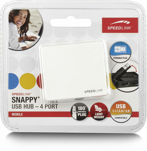 USB-хаб Speedlink SNAPPY USB Hub - 4 Port, Pearl White