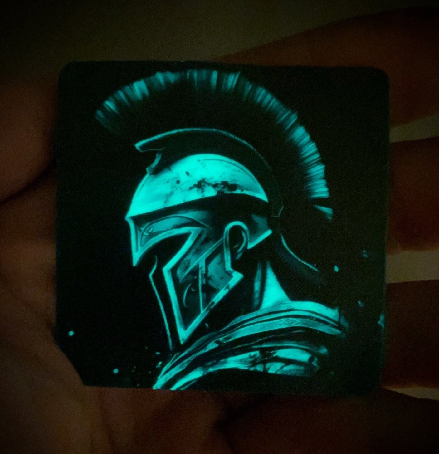 Светящийся Патч Шеврон на липучке "Шлем Леонида 300 Спартанцев"