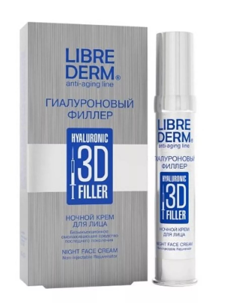 Ночной крем Librederm Гиалуроновый филлер, для всех типов кожи, 30мл
