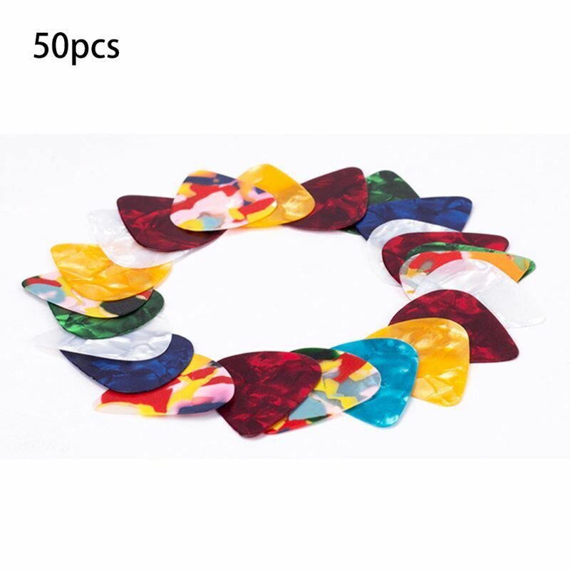 50 штук, медиаторы для гавайской гитары укулеле разного цвета-0,71 мм