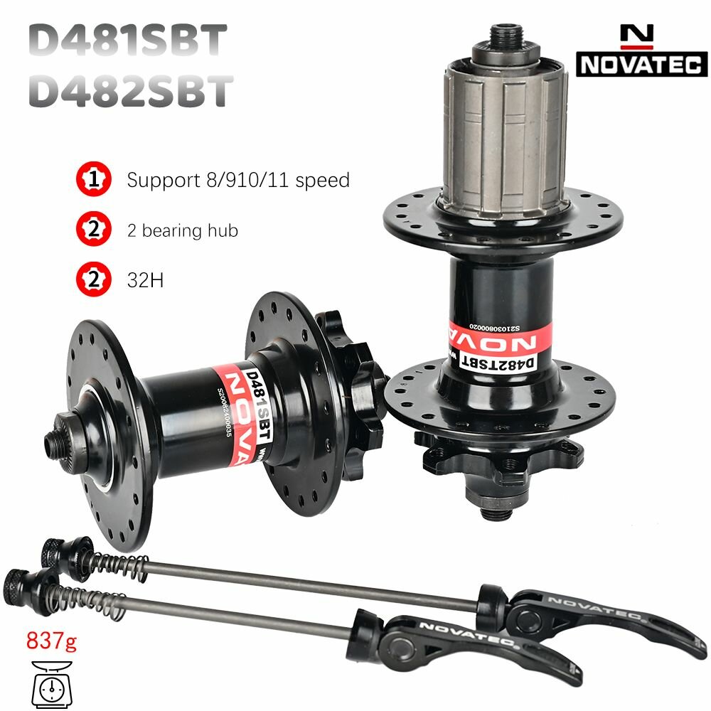 Втулка NOVATEC MTB, 32 отверстия, подходит для кассет HG 8/9/10/11 скоростей, подшипники для горного велосипеда, модели D481SBT и D482TSBT, для 11-скоростных систем