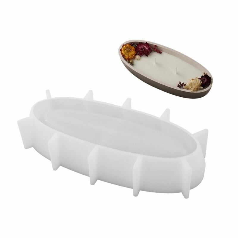 Силиконовая форма для свечи-лодочки, многоразовая антипригарная форма для эпоксидной смолы и свечей, термостойкая DIY-форма для творчества и рукоделия, S/L размер