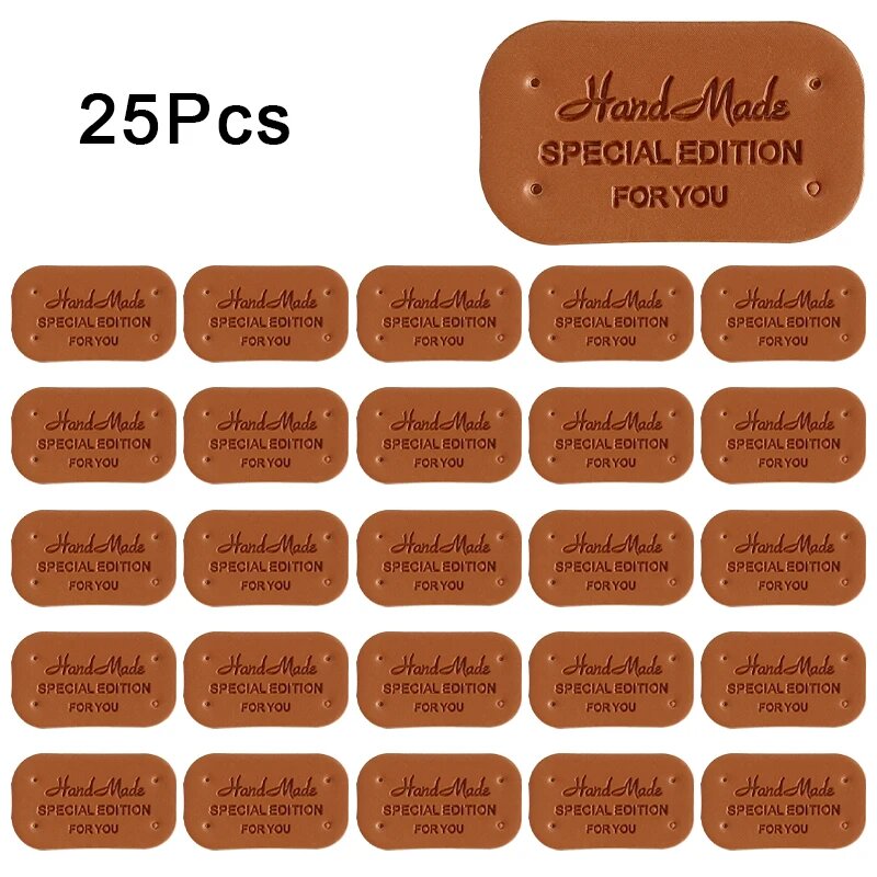 Кожаные этикетки для одежды 25/50 шт