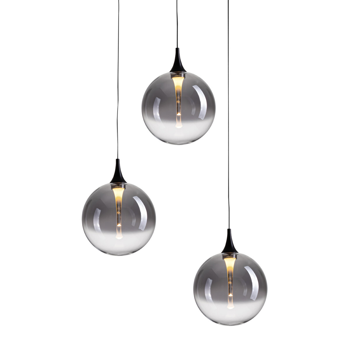 Подвесной светильник Delight Collection MD23001045 MD23001045H-3A black/smoky, Черный/Дымчатый, LED, 3 x 4 Вт.