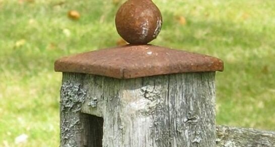 Крышка с шариком для столба 120мм без покраски металл