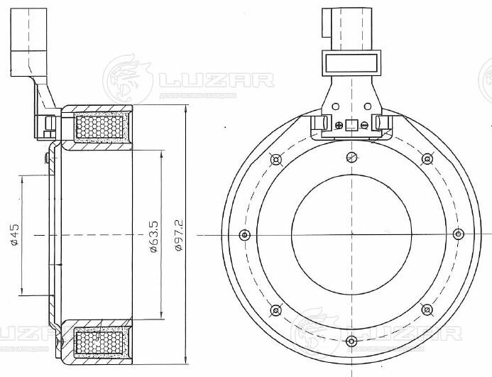 Катушка компрессора кондиционера/ Ford Focus II 05>/Mondeo IV 07>